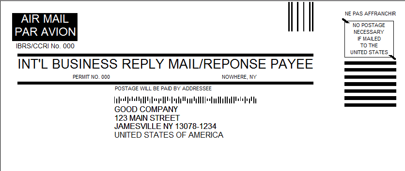 Create International Business Reply Mail